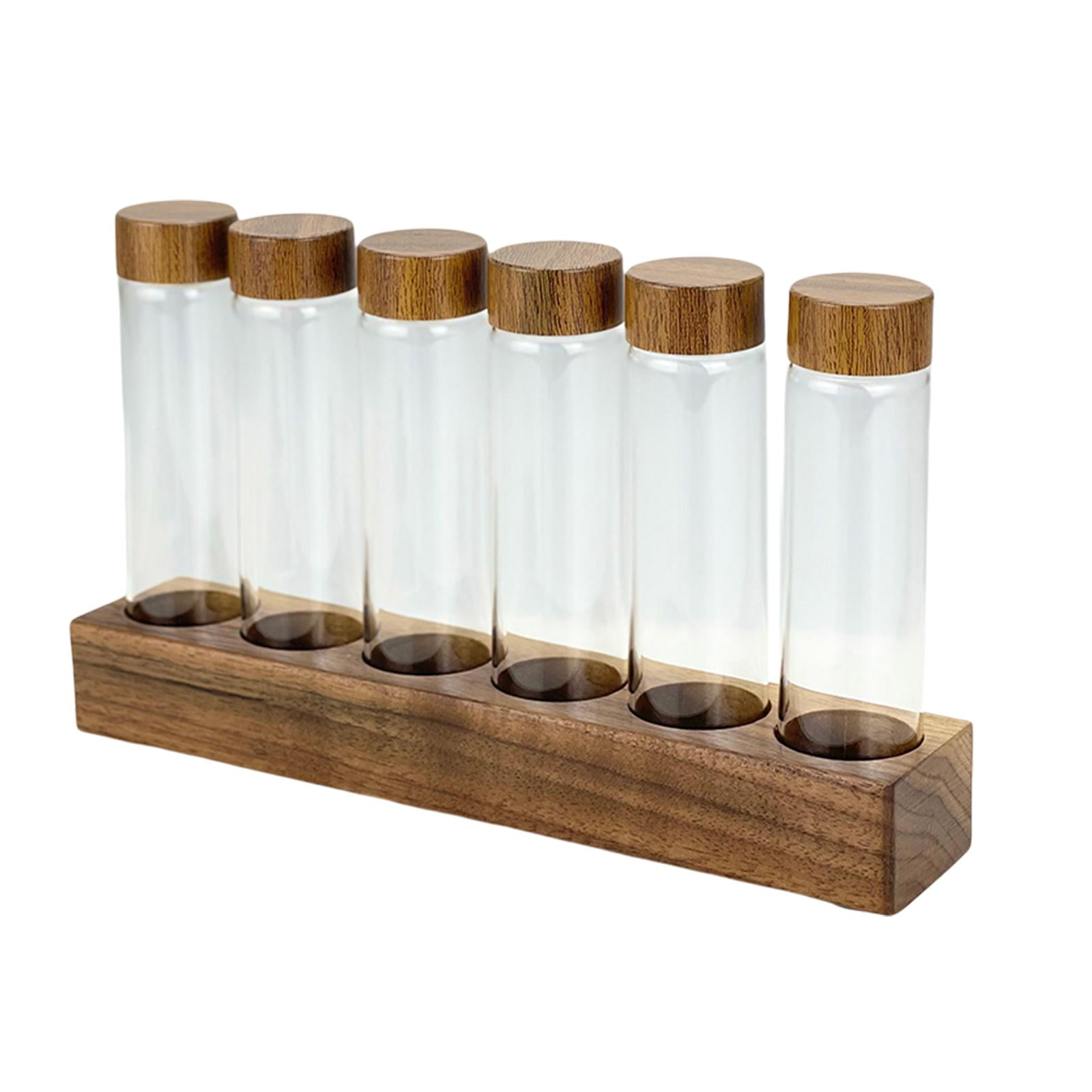 Coffee Beans Storage Containers Glass Test Tubes Wooden Holder Food ...