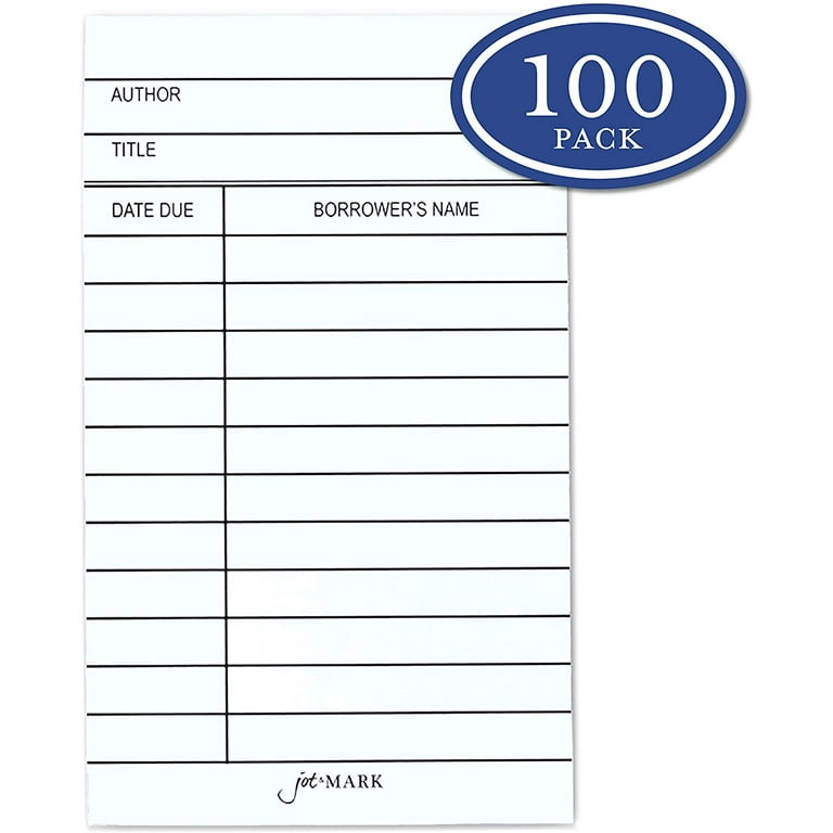 Library Checkout Card Template Printable