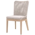 Wingback Dining Chair with Rope Woven Mesh Design,Set of 2,Beige and ...