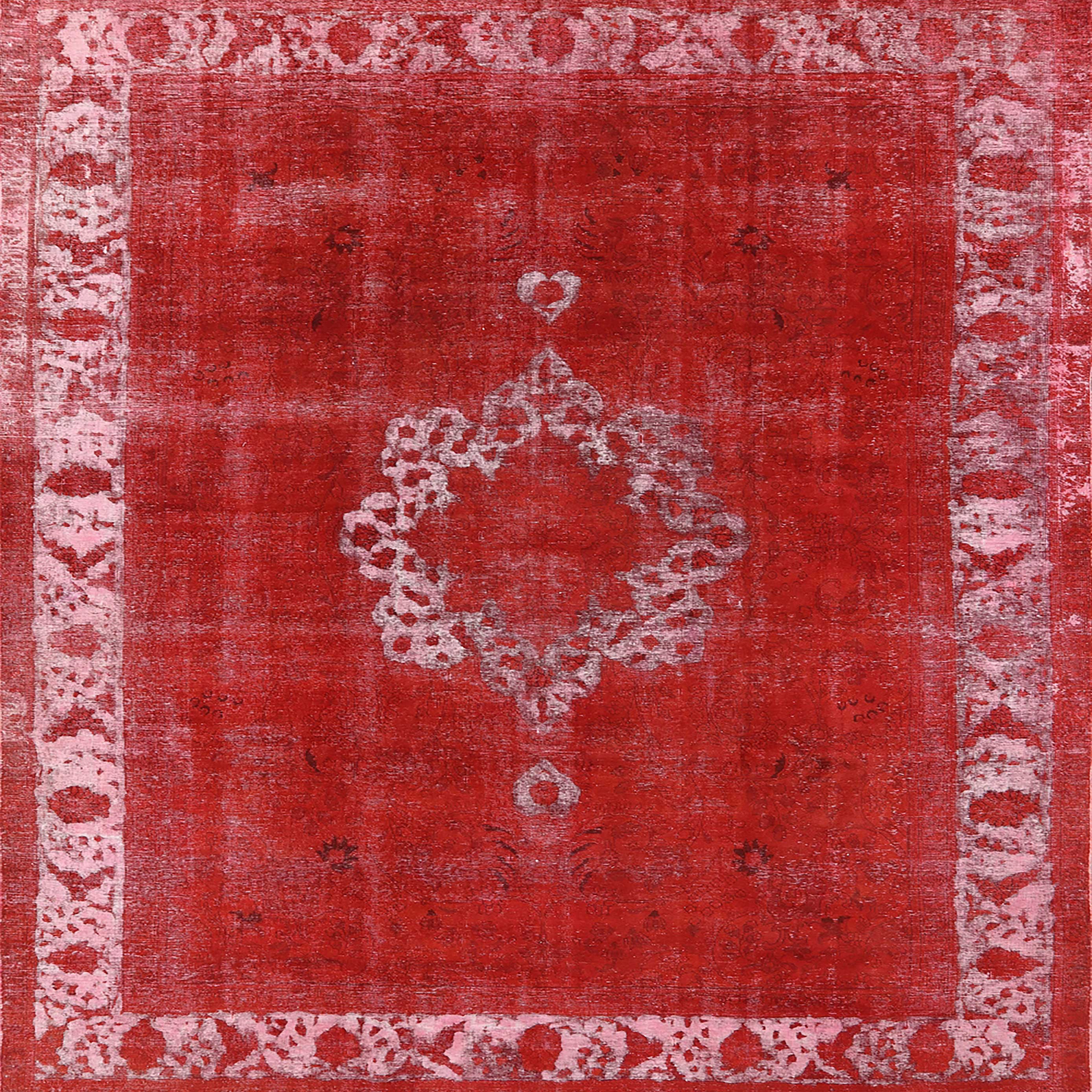 Ahgly Company Indoor Square Mid-Century Modern Red Oriental Area Rugs ...