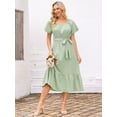 DARING DIVA Women's Flutter Short Sleeve Maxi Dress with Tie Waist L ...