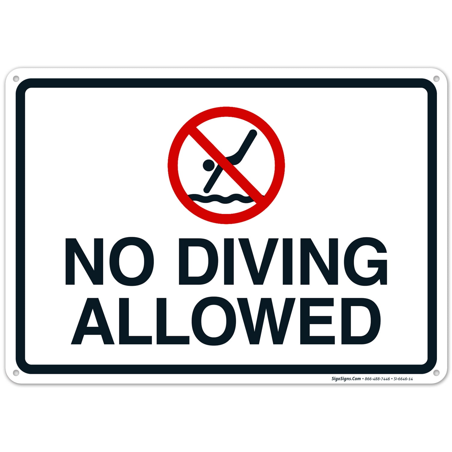 No Diving Allowed Sign, Pool Sign, - Walmart.com