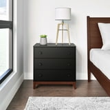 Prepac Nordik Nightstand Bedside Table, Black & Cherry Nightstand for ...
