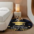 2026 Graduation Round Rug 7ft Washable Circle Rugs Non Slip Yellow Star ...