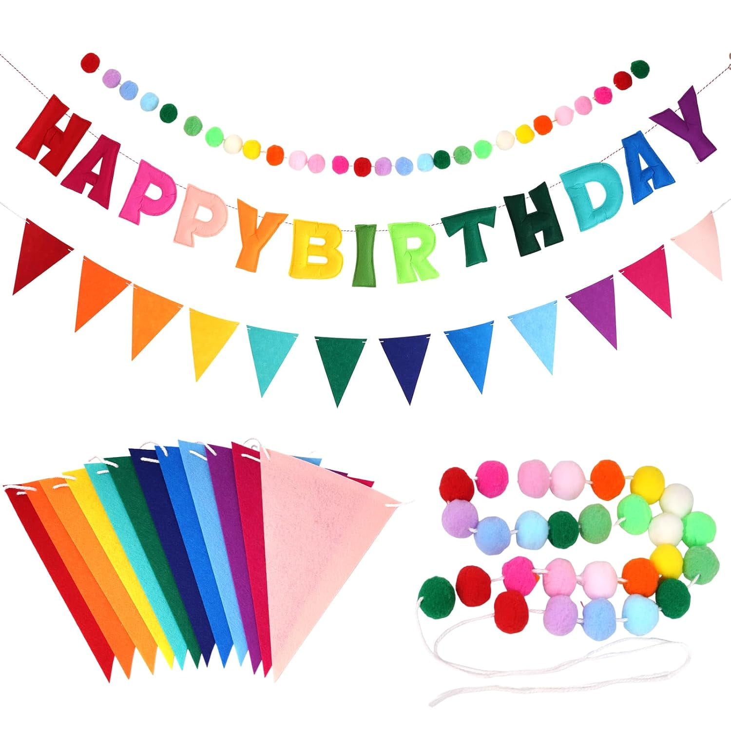 Click here for Salafire Pre-Strung Happy Birthday Banner Rainbow... prices