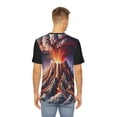 All Over Print Erupting Volcano Knitted Style Art Nature Tee Earth Day ...