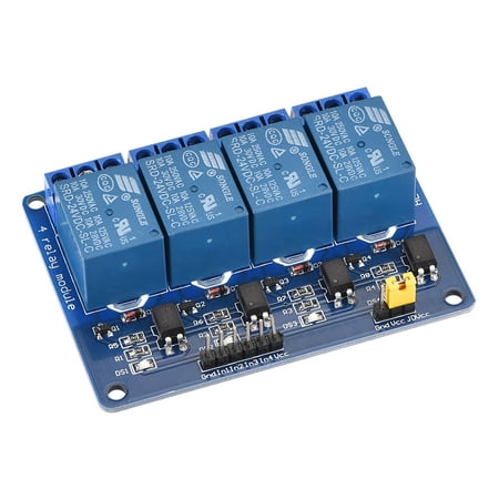 Uxcell Relay Module 4 Channel 24V Low Level Trigger Module Blue Relay ...