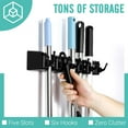 Broom and Mop Holder, Wall Mounted Organizer Storage Tool Rack with 5 ...