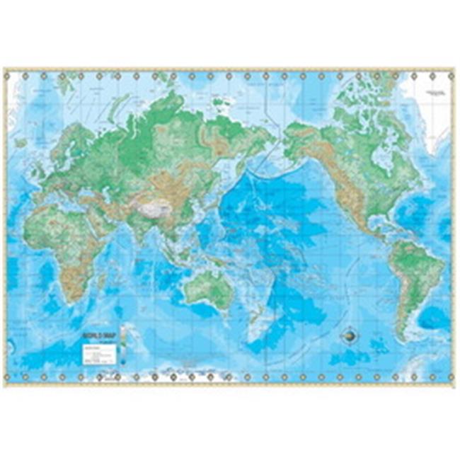 Universal Map 29179 Advanced Physical World Laminated - Rolled Map ...