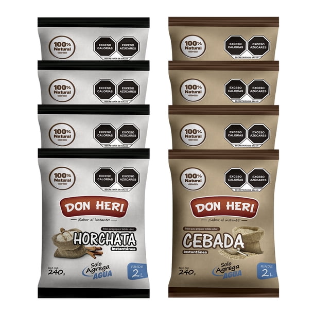 8 Pack Mixto Horchata-Cebada Don Heri | Bodega Aurrera en línea