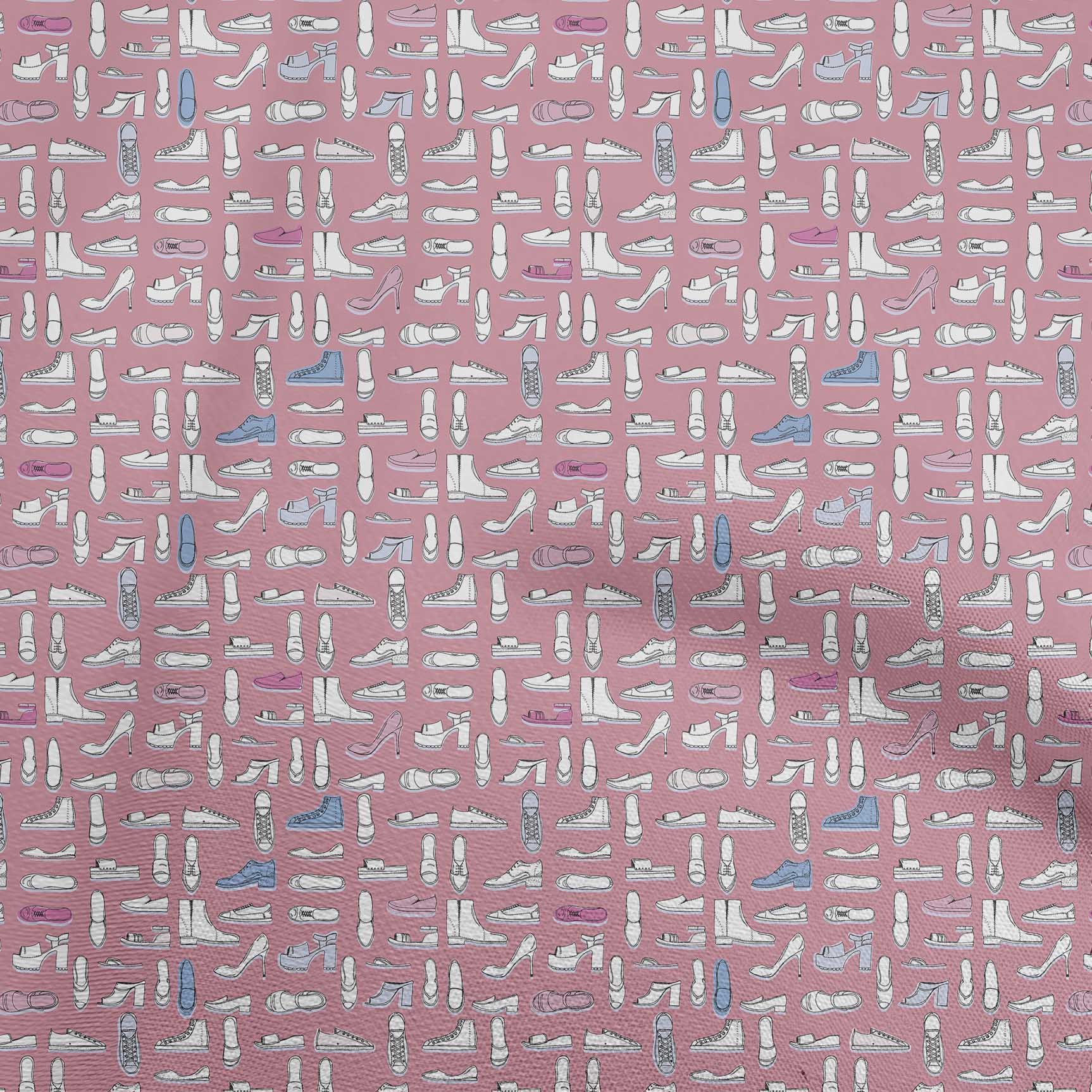 oneOone Cotton Silk Medium Pink Fabric Conversational Footwear Diy ...