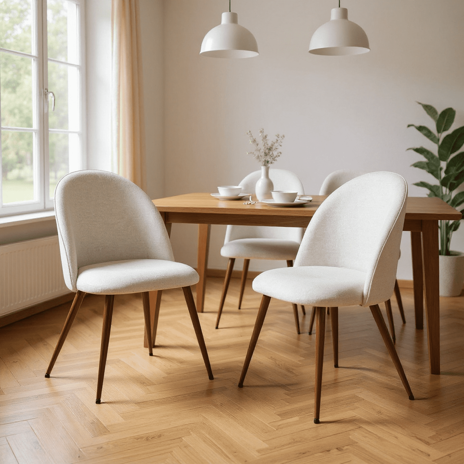 Click here for Homy Casa Set Of 2 Modern Fabric Dining Chairs Wit... prices