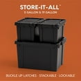 IRIS USA, 5 Gallon Black Storage Totes - Pack of 6, Lockable, Stackable ...