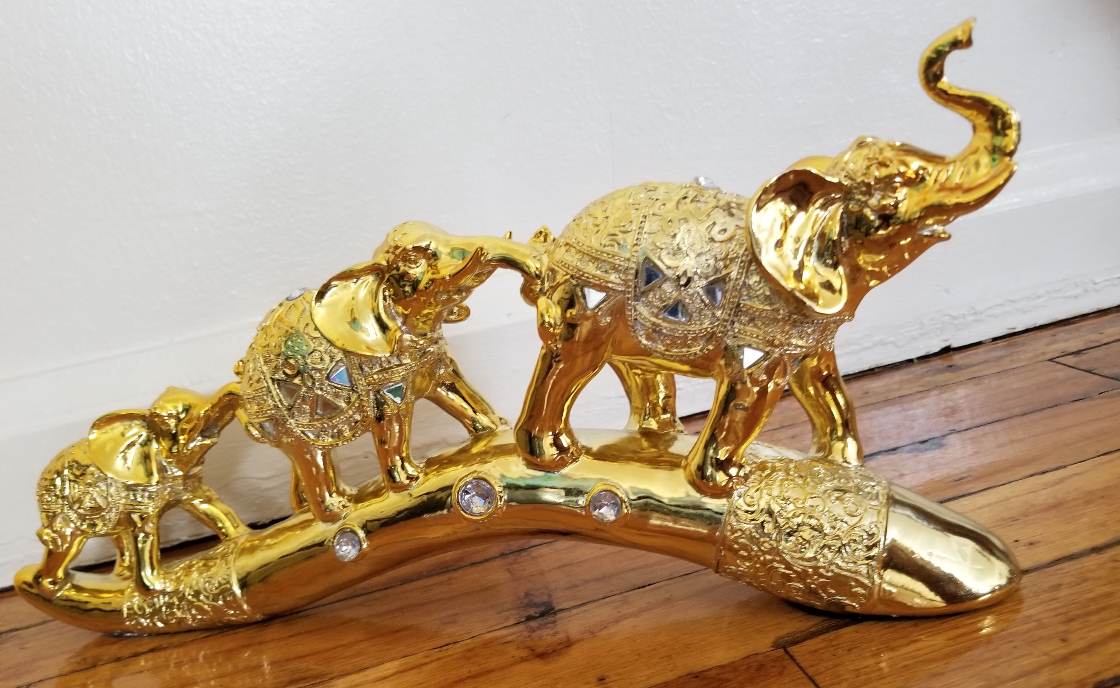 Buy Dalax- Set of 3 Golden Color Thai Elephant Buddha Buddhist ...