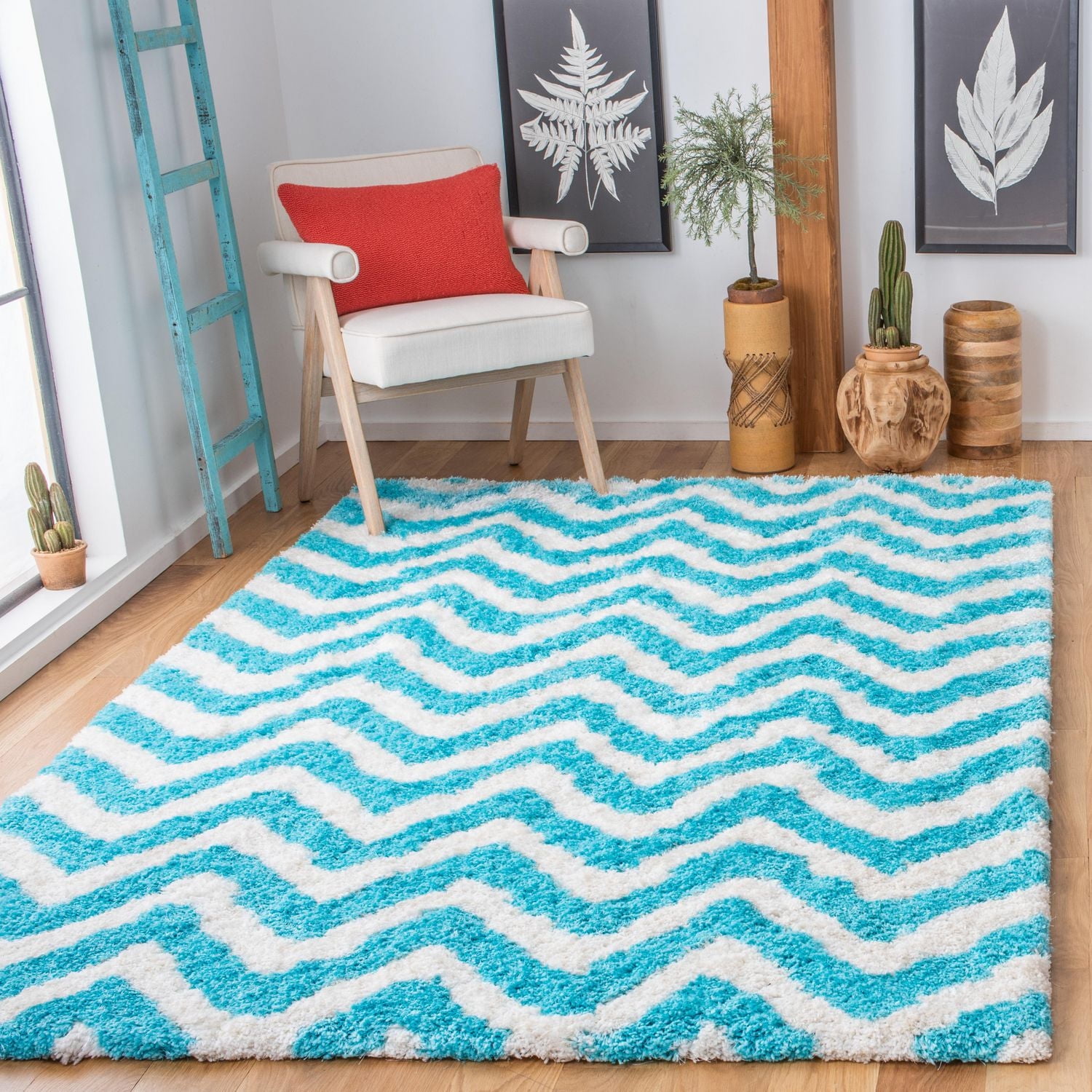 Click here for Safavieh Barcelona Carmella Zigzag Stripes Shag Ar... prices