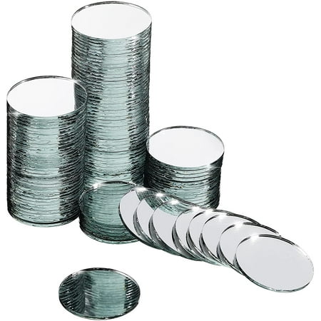 FanShow120 Pieces 1 Inch Small Round Glass Mirrors Circle Glass Mirror ...