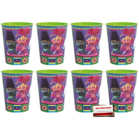 Trolls World Tour 16 oz Plastic Favor Cups 8 Pack (Plus Party Planning ...