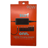 onn. 90W Laptop Charger with 10 Interchangeable Tips, 10ft Power Cord ...
