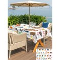 Alphabet Rectangle Outdoor Tablecloth with Umbrella Hole Cartoon Animal ...