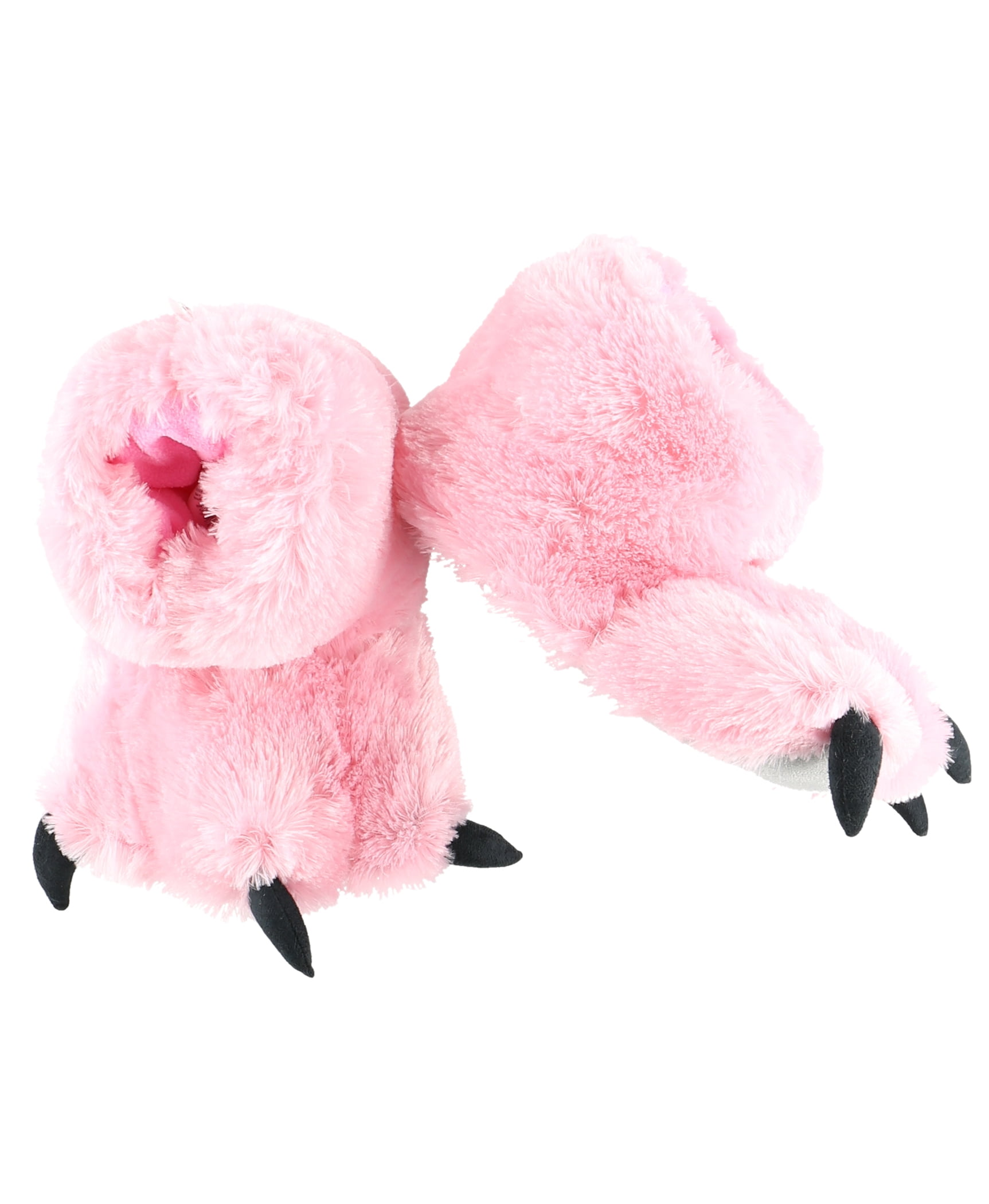LazyOne Animal Paw Slippers, Pink Bear, Child and Adult Unisex Furry ...