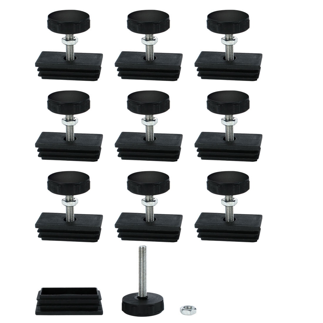 Leveling Feet 30 x 60mm Rectangle Tube Inserts Kit Furniture Glide ...