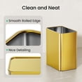 Gold Stainless Steel Small Wastebasket For Bathroom, Bedroom, Office ...