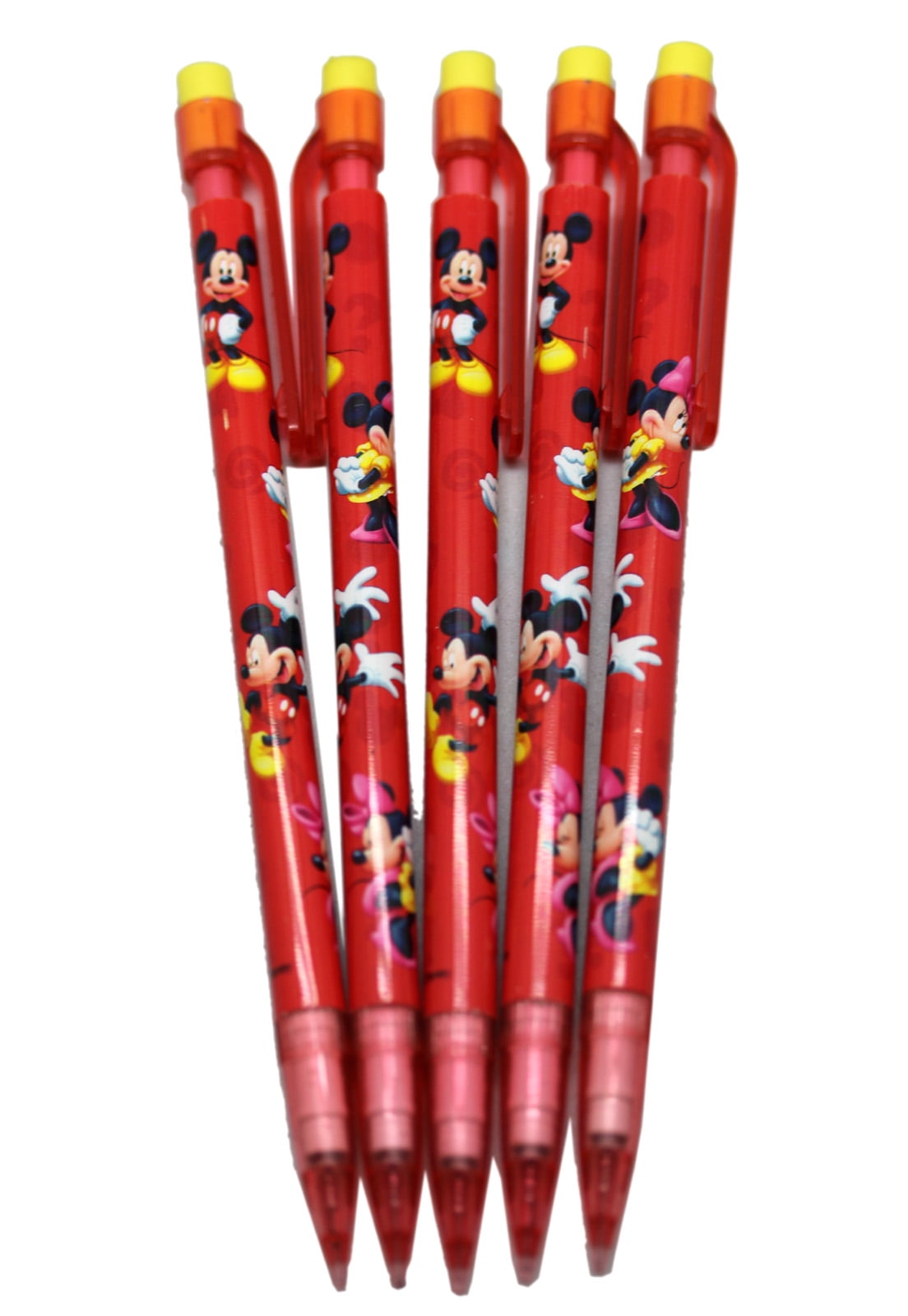 Mickey and Minnie Mouse Red Case Mechanical Pencils (5 Pencils ...