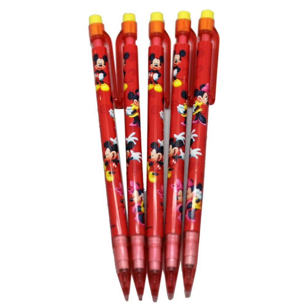 Mickey and Minnie Mouse Red Case Mechanical Pencils (5 Pencils ...