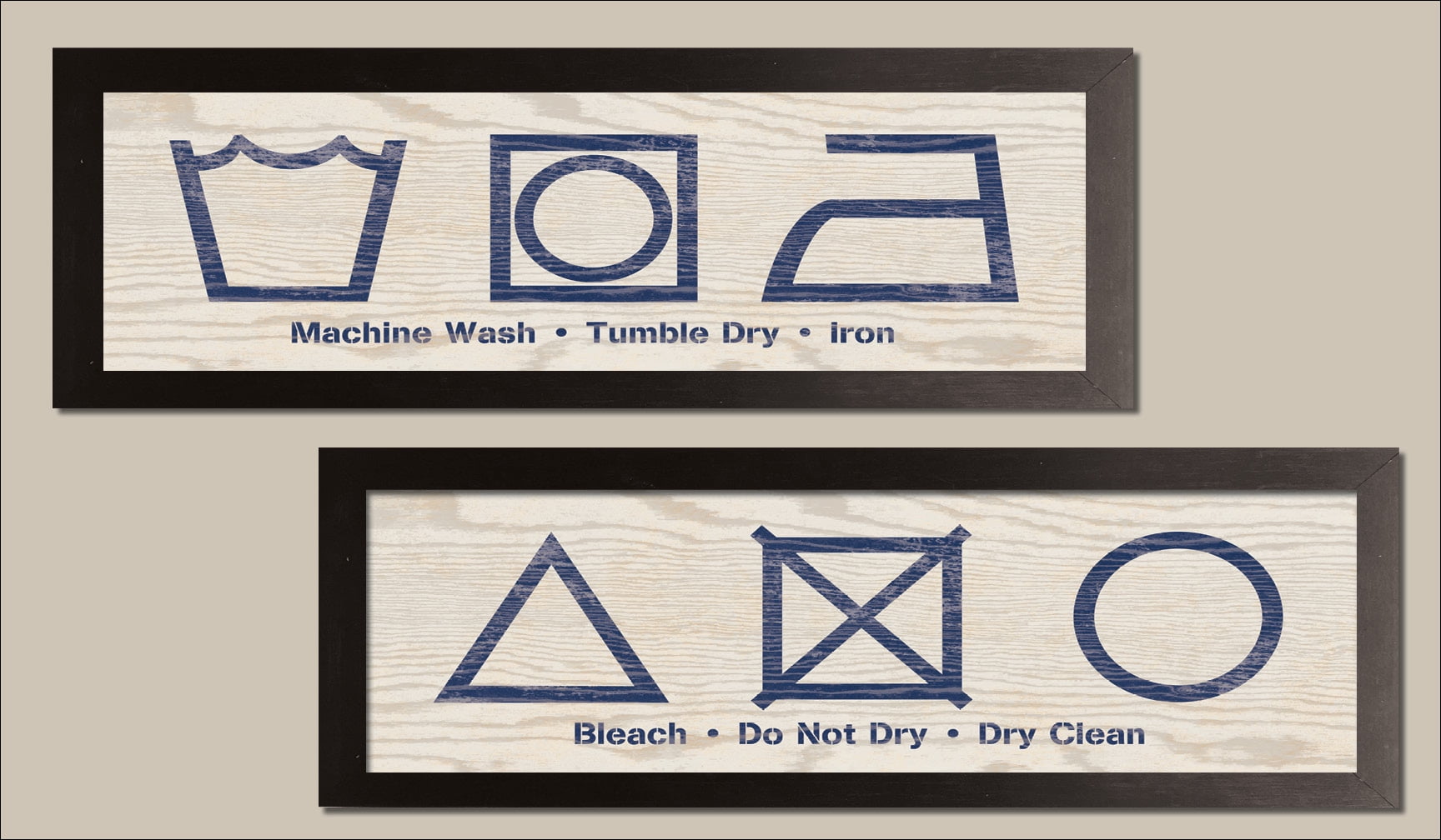 Popular Laundry Icon Signs; Machine Wash, Tumble Dry, Iron, Bleach, Do ...