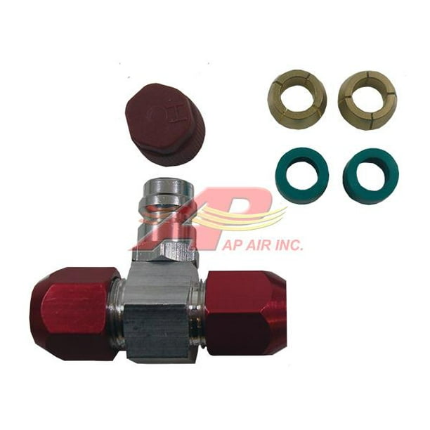 Inline #6 Compression Line Repair Kit with R134a High Side Service Port ...