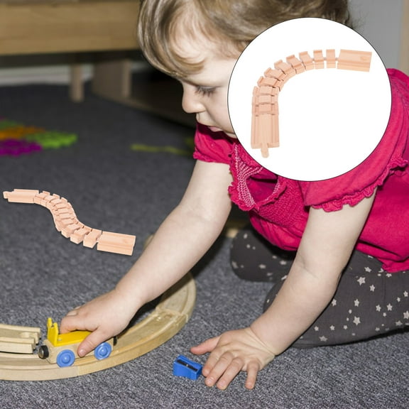 Infans Kids Wooden Toy Train Track Set with Table, 100 Pieces & Storage ...