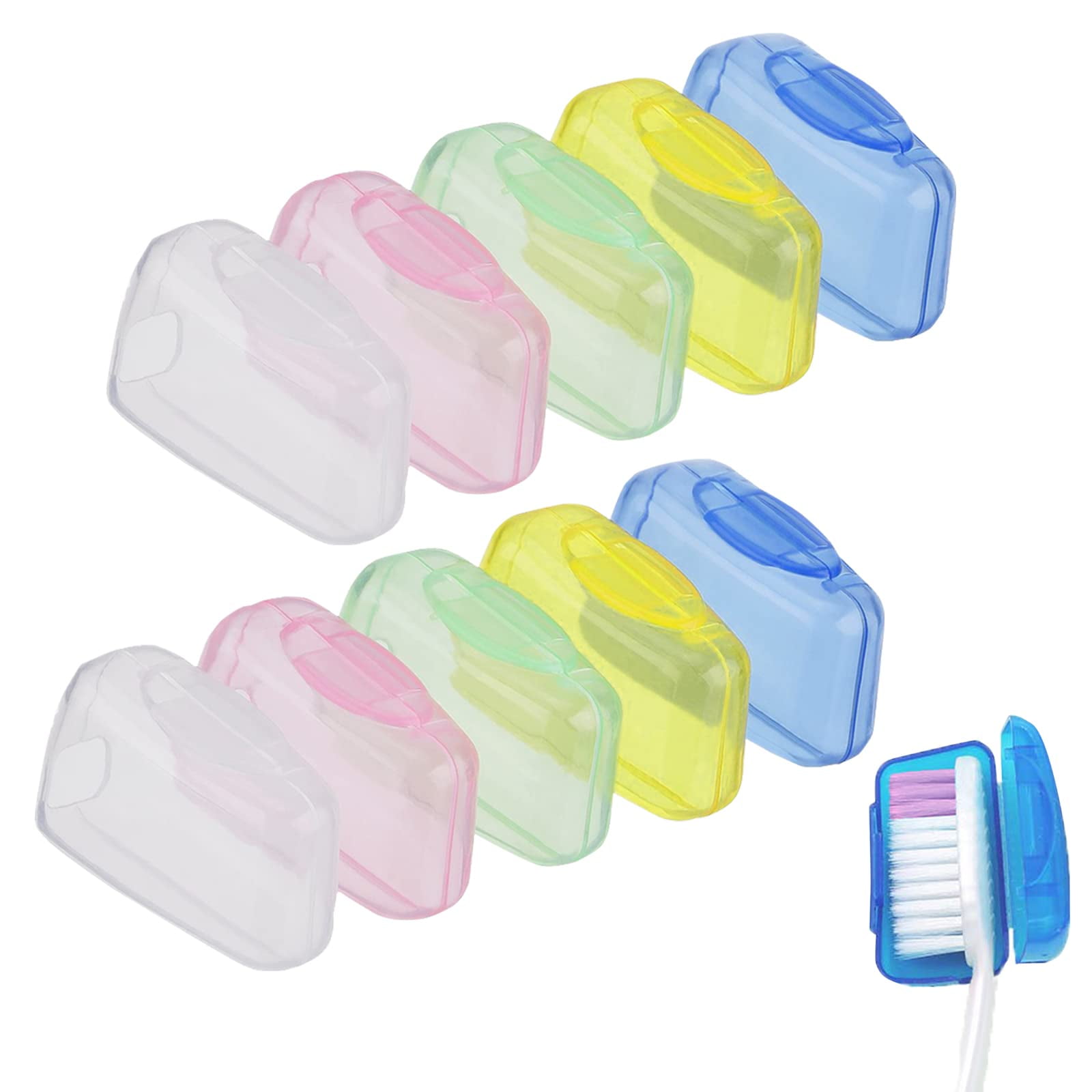 10 Pack Travel Toothbrush Head Covers, Portable Toothbrush Pod Caps ...
