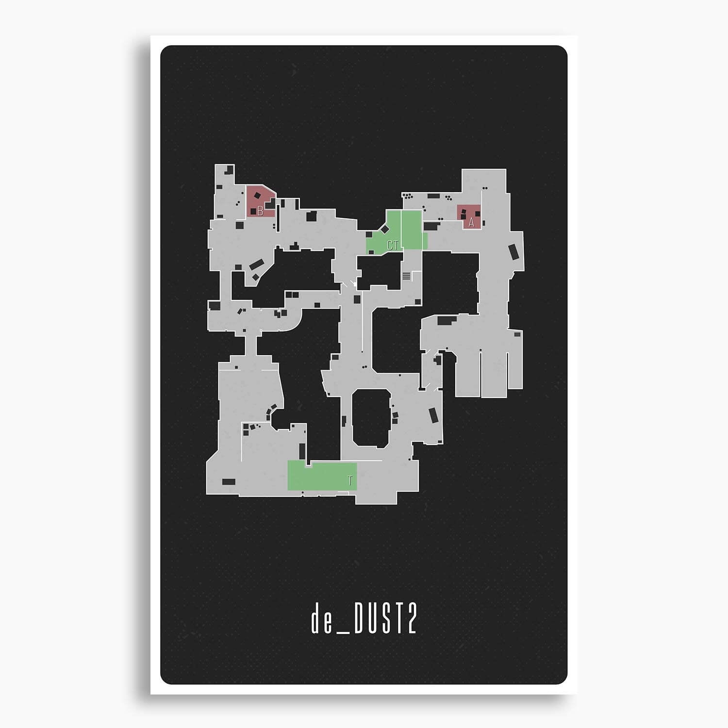 CS:GO de_Dust2 Map Poster; Gaming Wall Art - Walmart.com
