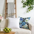 18"x18" Waterproof Cotton Linen Throw Pillow Covers, Hand-Drawn Blue ...