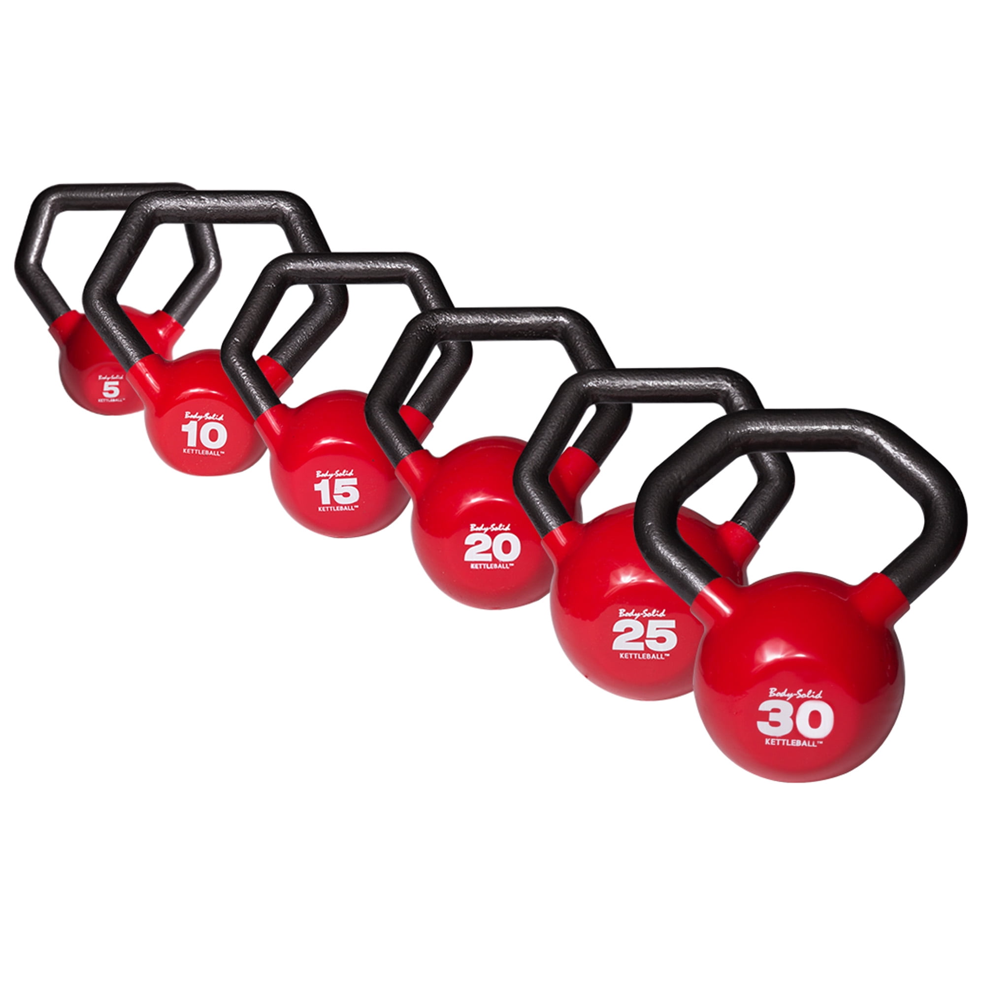 Body Solid KBLS105 Vinyl Dipped Kettleball Set 5-30 - Walmart.com