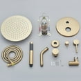 Brushed Gold Shower Faucet with Valve 8" Round Rain Shower Head Combo Set System - Walmart.com