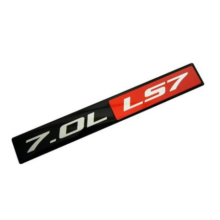 7.0L LS7 427 Chevrolet Engine Emblem in Red and Black - 5-7/8" Long ...