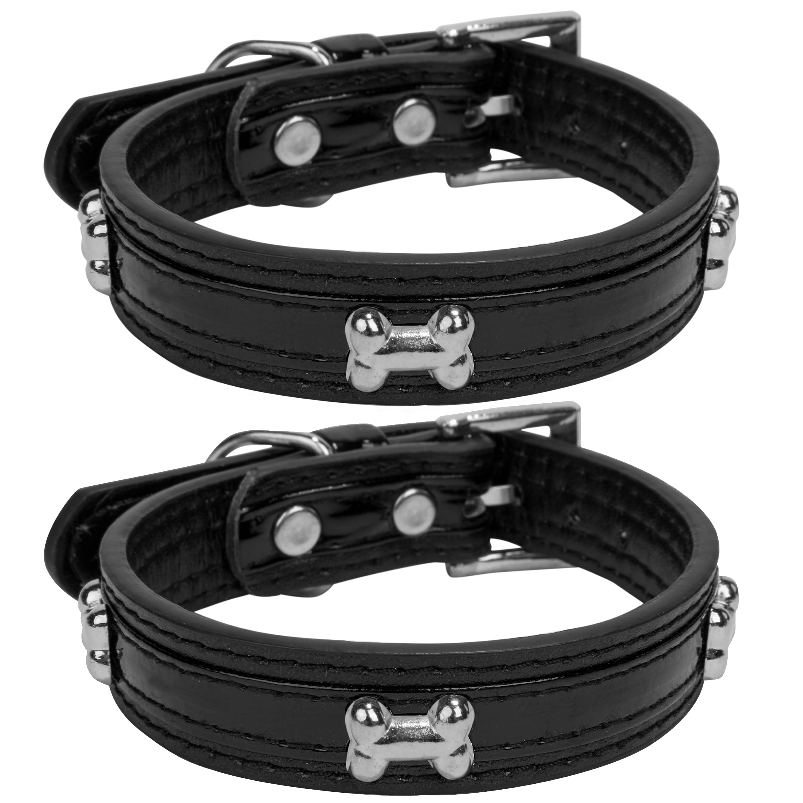 2 Pack of Classic Pet Comfy Adjustable Puppy Bone Dog Collar - Walmart.com
