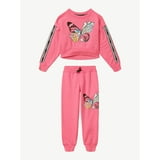 Justice Girls J-Sport Active Crew Sweatshirt and Jogger 2-Piece Outfit ...