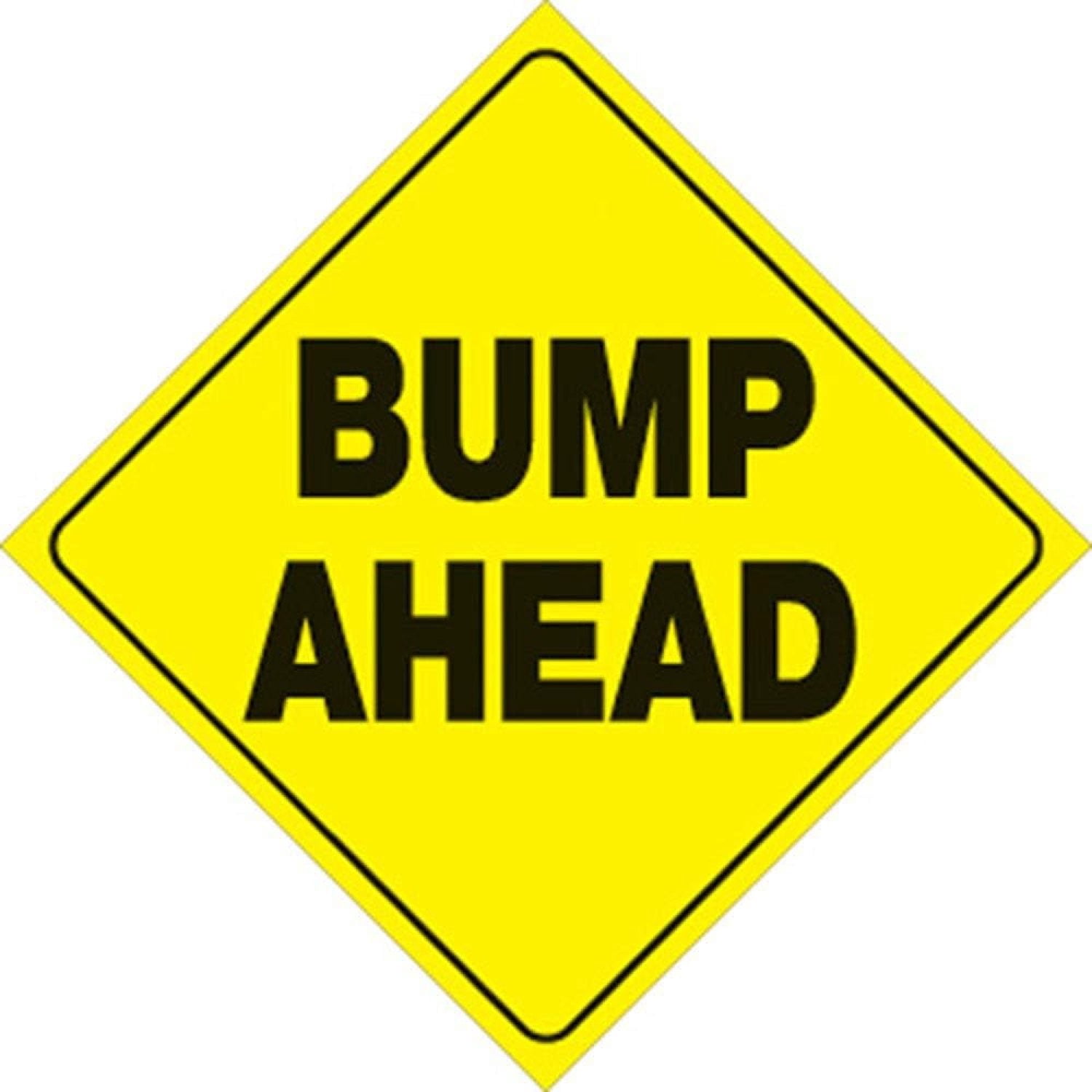 HElectQRIN Yellow Plastic Reflective Sign 12" Bump Ahead (1) - Walmart.com