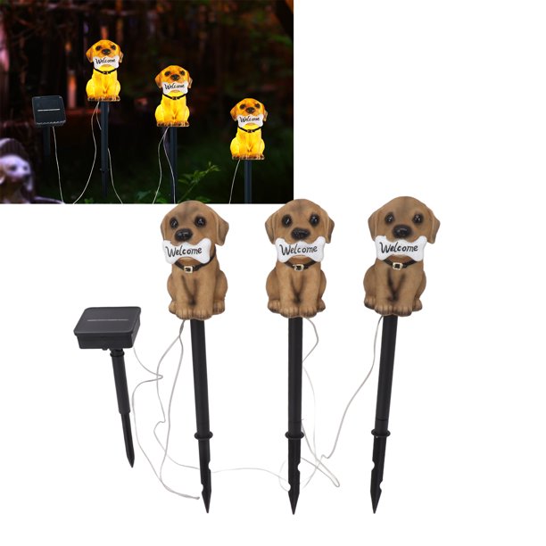 Outdoor Welcome Landscape Lights, Warm Appearance Light Sensitive Puppy ...
