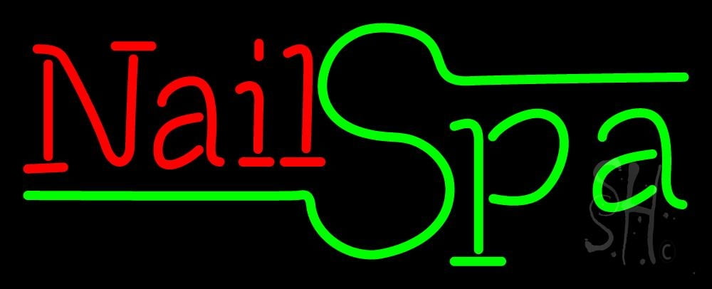 Nail Spa LED Neon Sign 10 x 24 - inches, Black Square Cut Acrylic ...