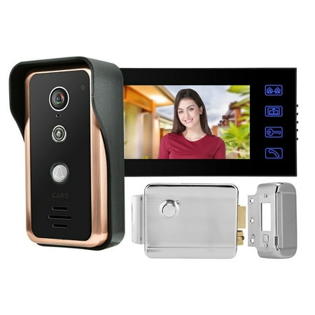 Monitor Intercom,1 Monitor RFID IR Wired Video Doorbell Camera Monitor ...