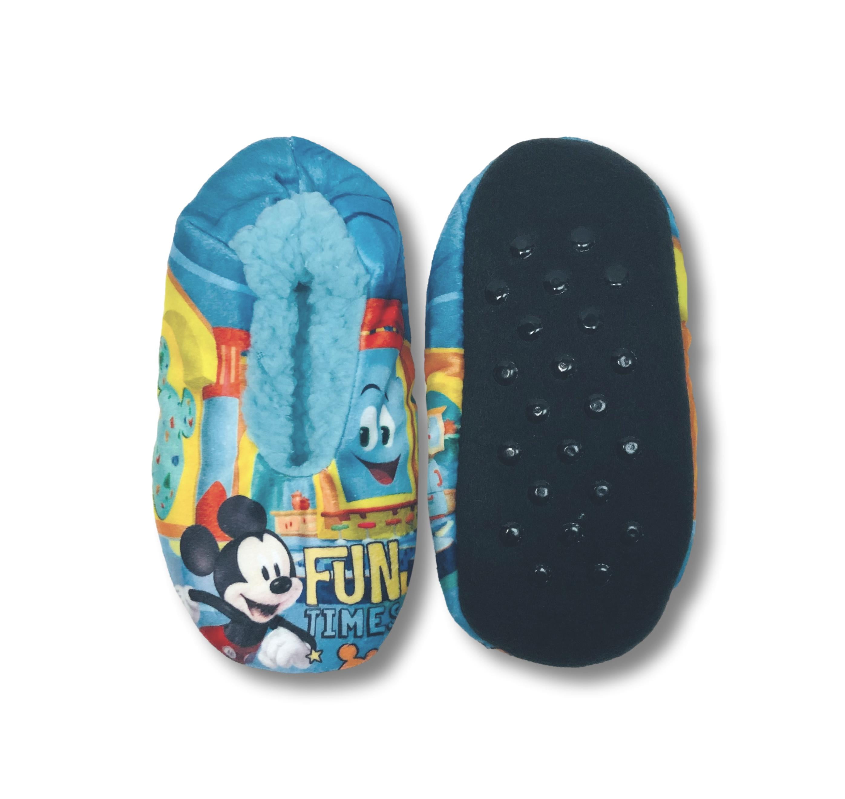 Mickey Mouse Toddler Slippers Boys Fuzzy Slipper Socks for Kids ...