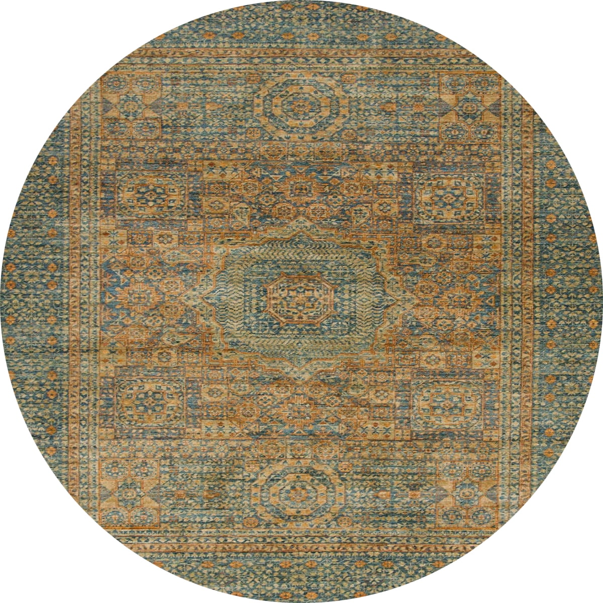 Ahgly Company Indoor Round Abstract Copper Green Abstract Area Rugs, 6 ...