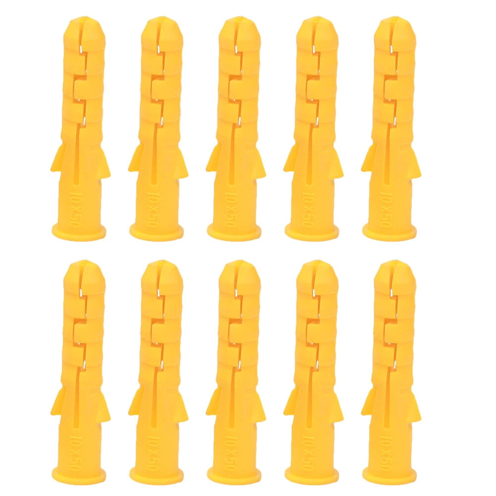 200pcs Yellow Ribbed Plastic Anchor Wall Plastic Expansion Pipe Tube ...
