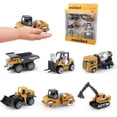 6pcs/set Alloy Engineering Truck Loader Tractor Excavator Classic ...