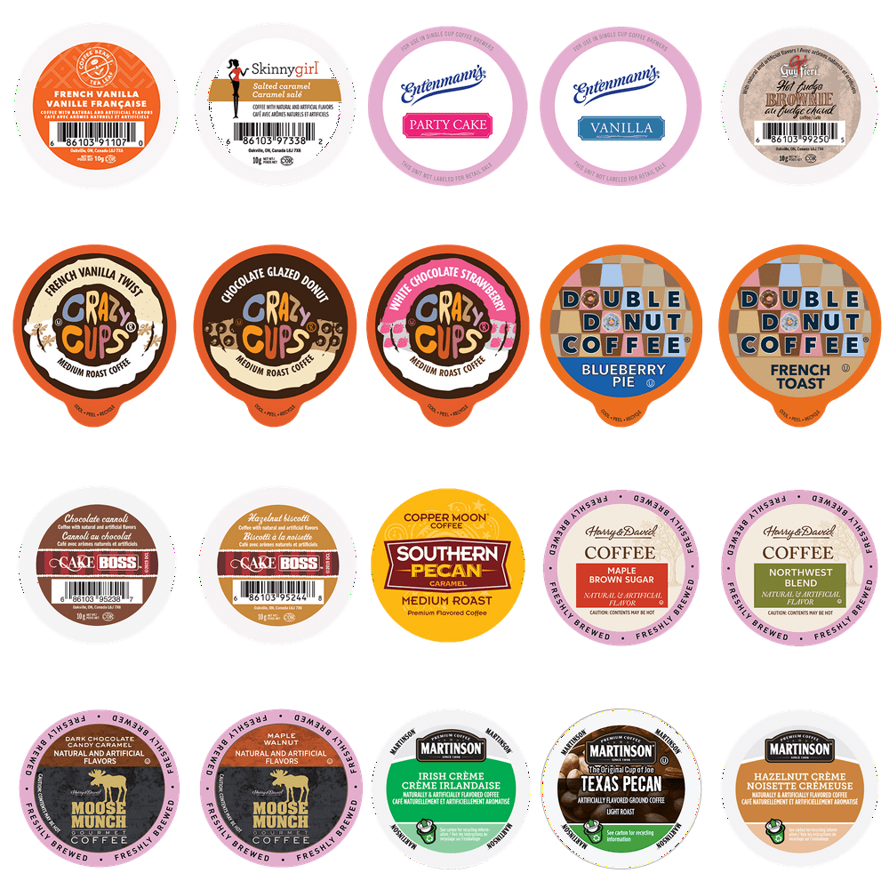 Perfect Samplers Flavored Coffee Pods Variety Pack 20 Count For Keurig
