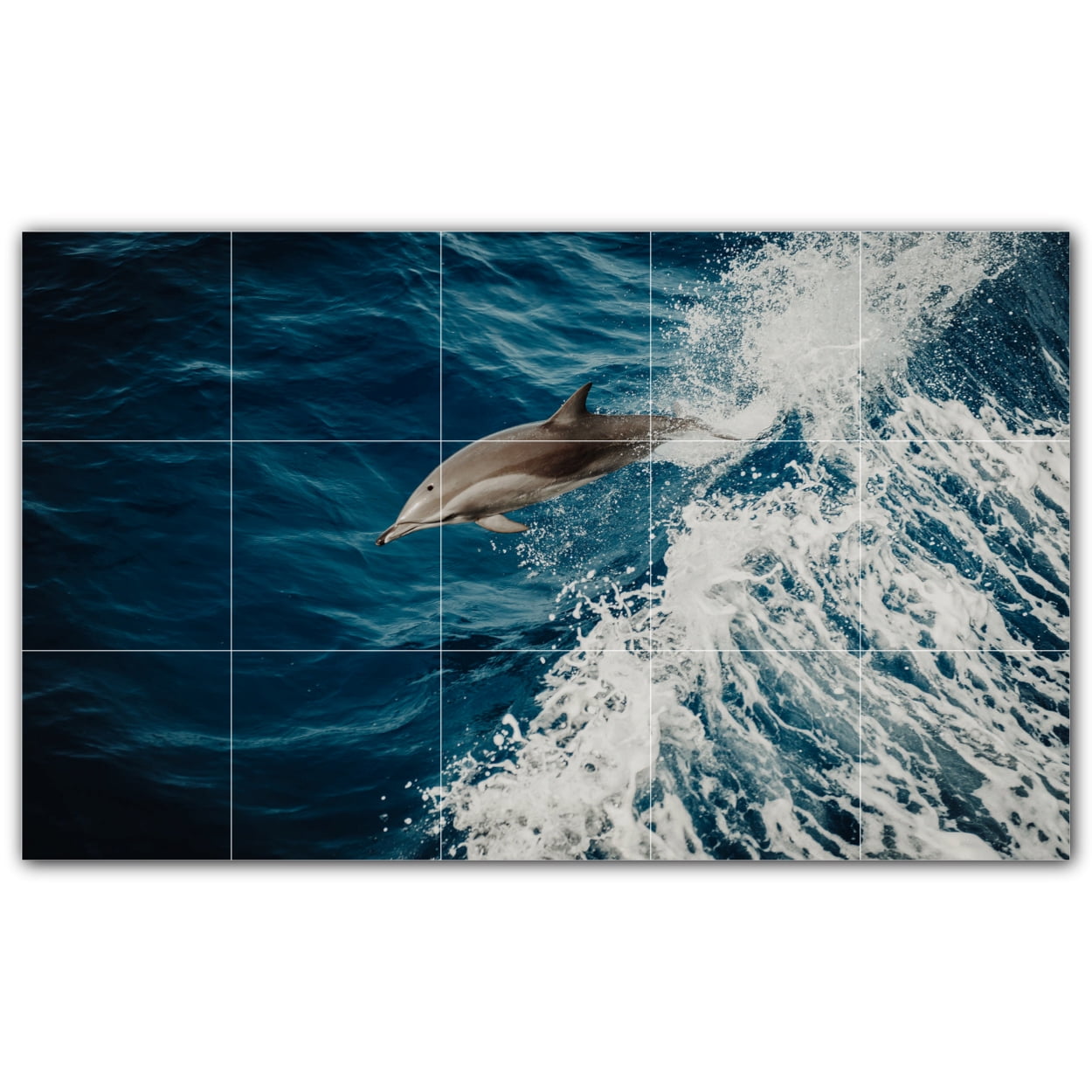 Picture-Tiles.com: Dolphin Ceramic Tile Wall Mural WAL500498-53XL. 60"W ...