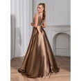 V Neck Mother of The Bride Dresses for Women Satin Prom Party Dress ...